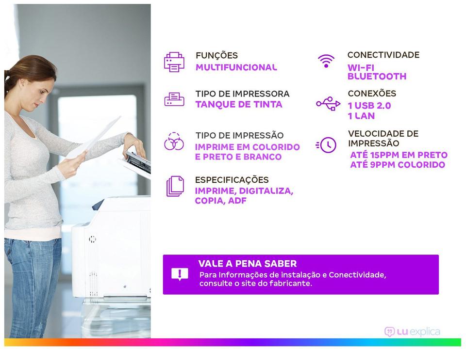 Impressora Multifuncional HP Smart Tank 754 Wi-Fi Tanque de tinta ...