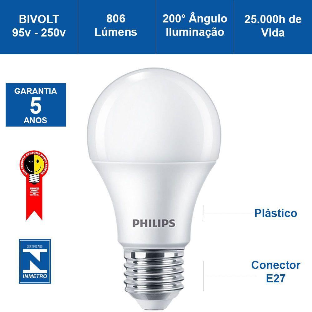 10 Leds Bulbo Philips Luz Fria Equivale 60w - Ilumina Mais - Lâmpada - Magazine Luiza