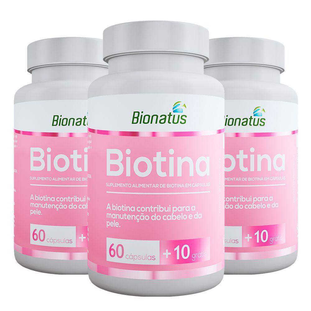 3X Biotina 70 Cáps Bionatus - Laboratório Bionatus - Nutricosméticos ...