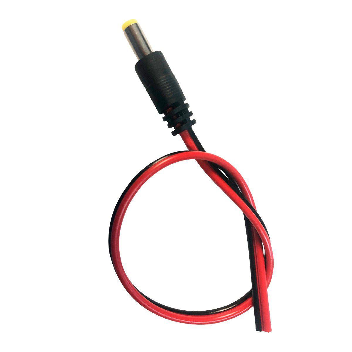 5 Unidades Cabo com Conector Plug De Energia P4 Macho + 5 Unidades Cabo ...