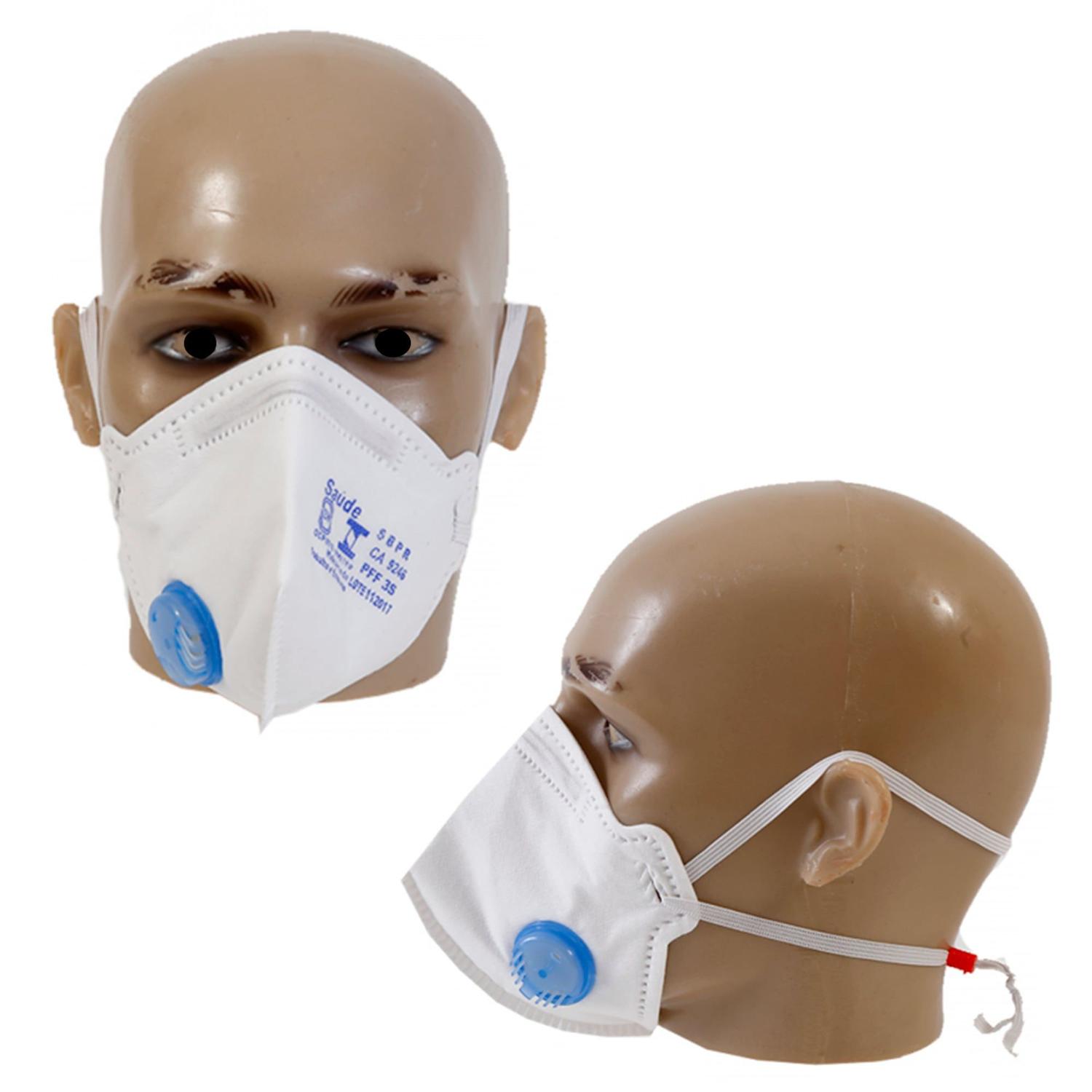 50 Máscara Descartável PFF3 Branca Com Válvula Maskface - AIR SAFETY ...
