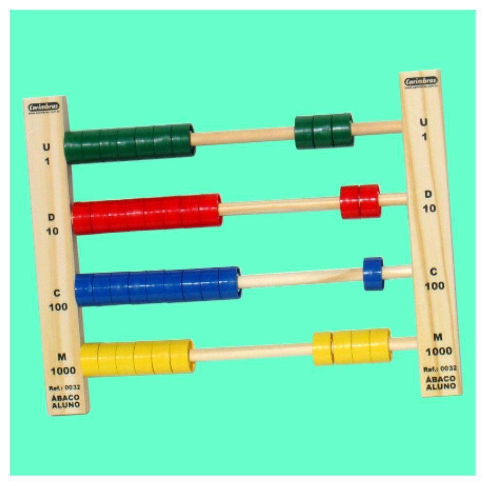 Ábaco Escolar Aluno Crianças 3 Anos + De Madeira Didático Educativo ...