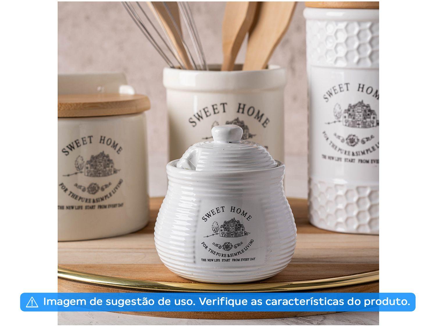Açucareiro de Cerâmica com Tampa Wolff Sweet Home