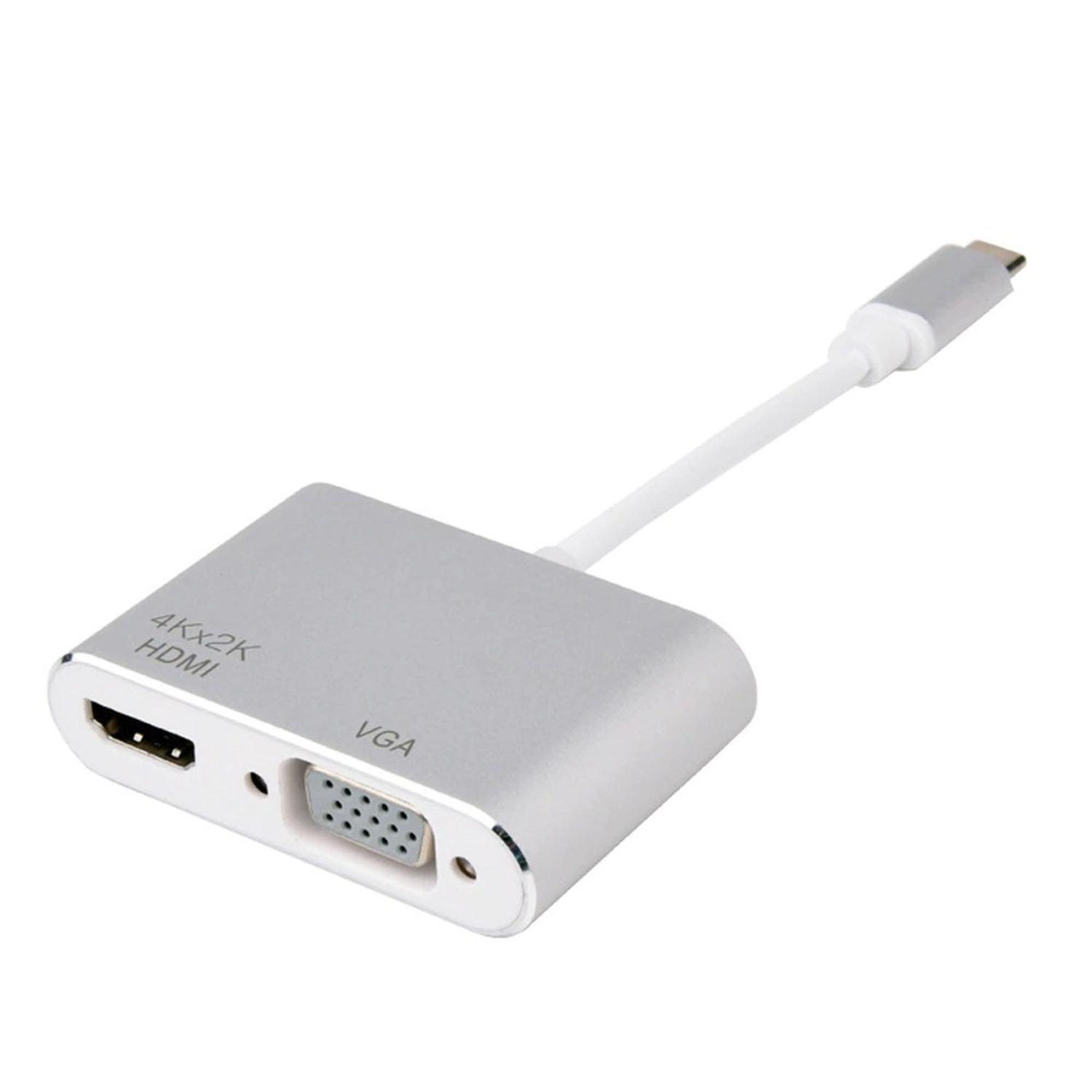 Adaptador 2x1 Vga Hdmi 4k Usb 3.1 Type C Computador - DTUP - Adaptador ...