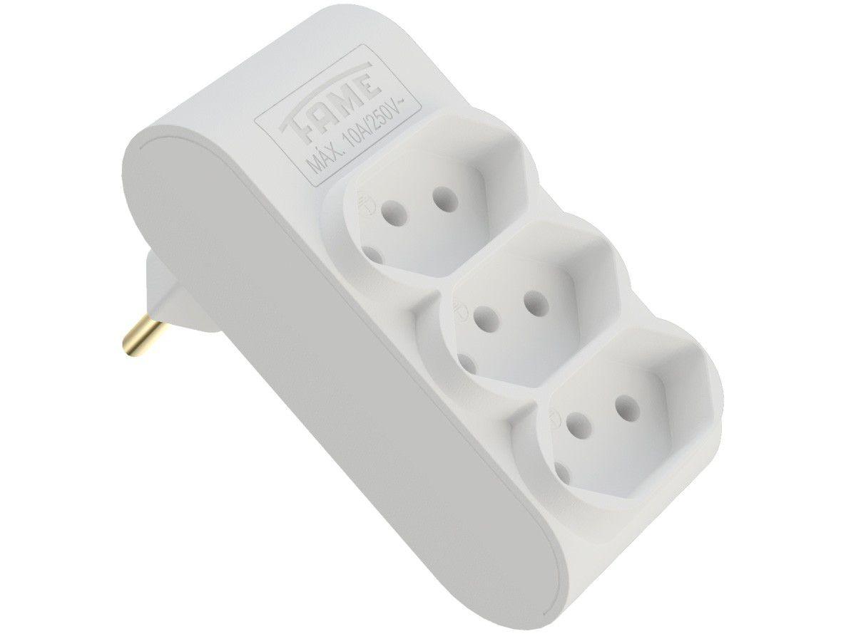 Adaptador de Tomada 3 Saídas 10A Fame 2P+T