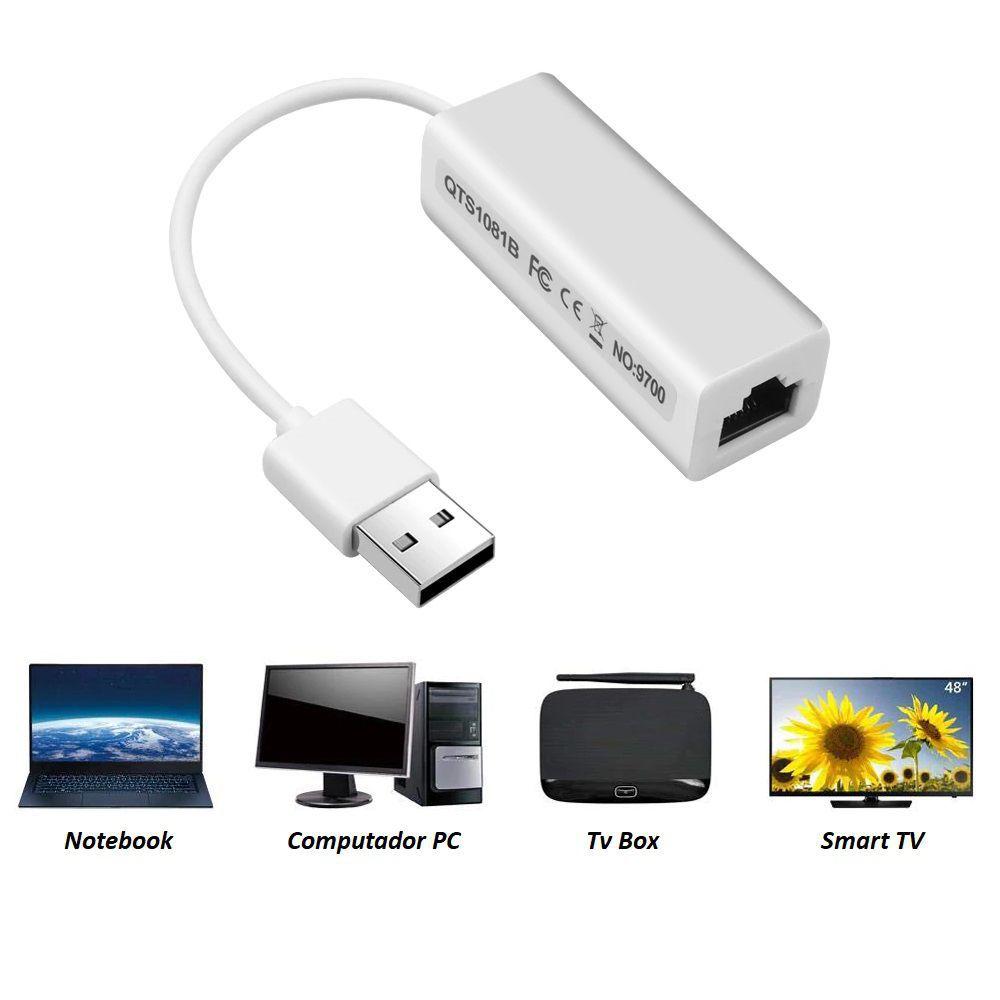 Adaptador USB Para Cabo de Rede Rj45 Placa Rede Externo Conectar Ligar ...