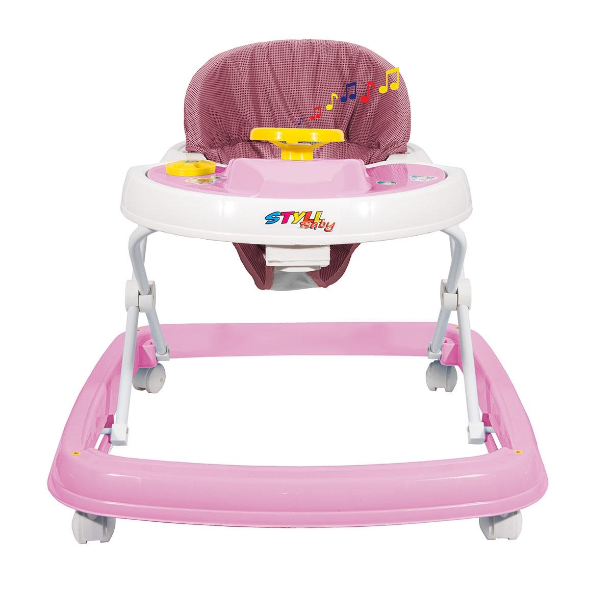 Andador Infantil Musical Styll Baby Rosa Bebê - Andador Infantil ...