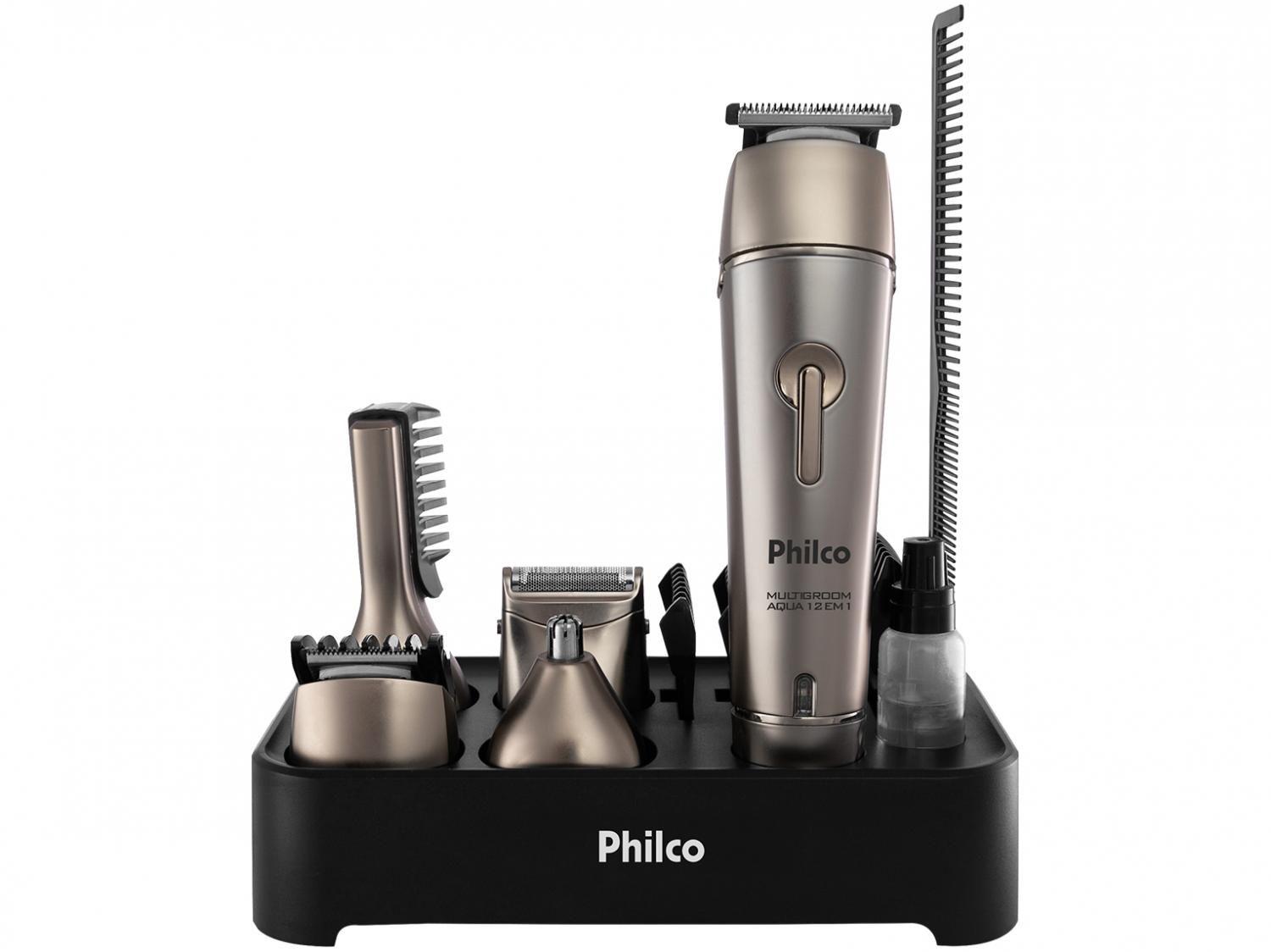 Aparador de Pelos Philco Multi Groom Aqua PAP03 - 12 em 1 com Acessórios 1 Velocidade - Aparador ...