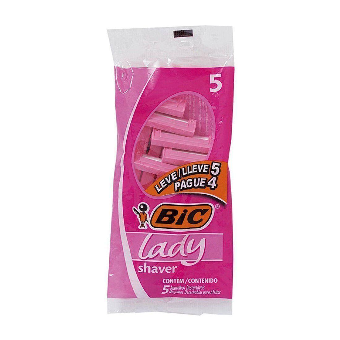 Aparelho De Barbear Descartável Lady Shaver 5 Unidades - Bic - Aparelho ...