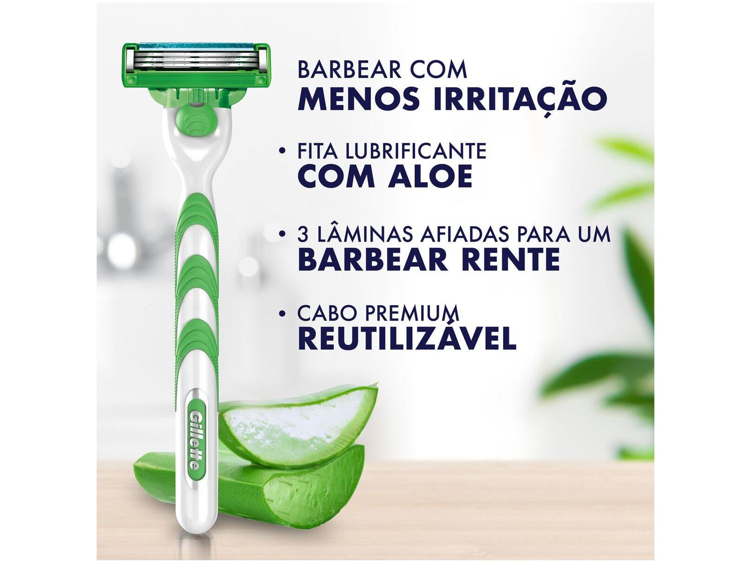 Aparelho de Barbear Recarregável Gillette Sensitive Mach 3 9 Cargas - 1