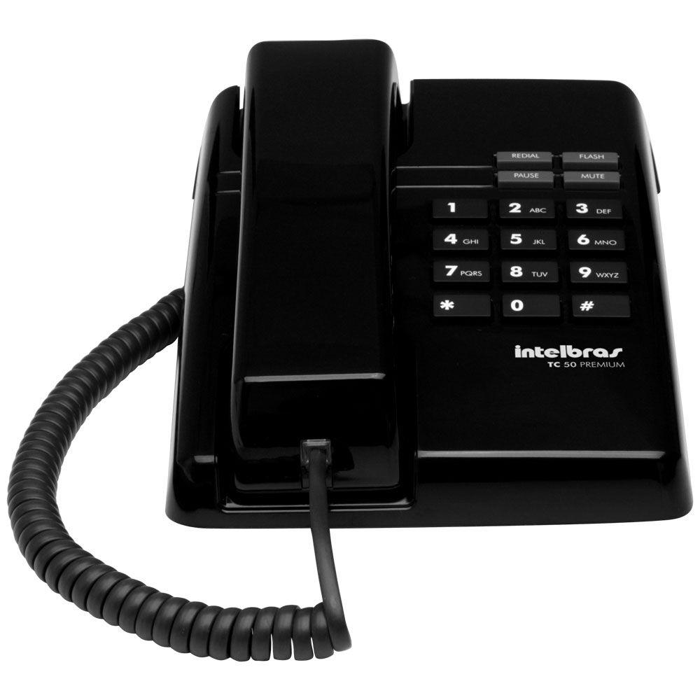 Aparelho de Telefone com Fio de Mesa ou Parede TC-50 Premium Preto ...