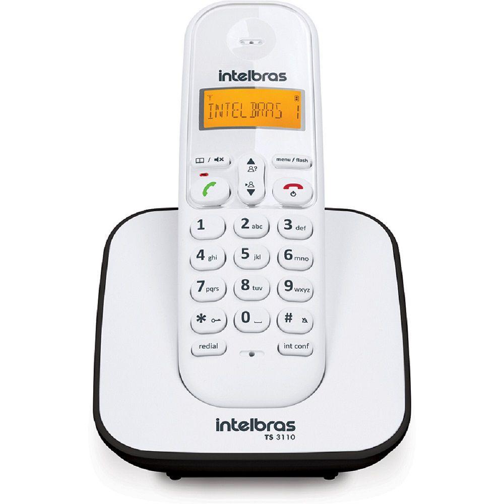 Aparelho Telefone Fixo Sem Fio Digital Branco Preto Bina Top ...