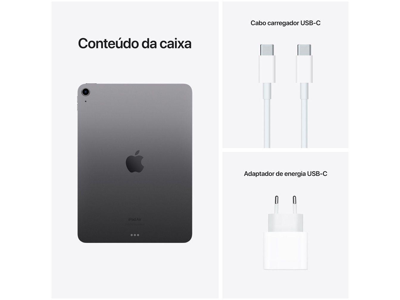 Apple iPad Air 10,9” 5ª Geração Wi-Fi 256GB - Cinza Espacial Apple iPad Air 10,9” 5ª Geração Wi-Fi 256GB - Cinza Espacial