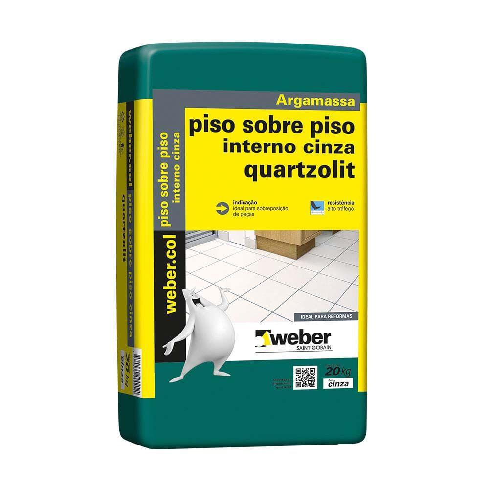 Argamassa Quartzolit de uso Interno Piso Sobre Piso 20kg Cinza - Weber ...