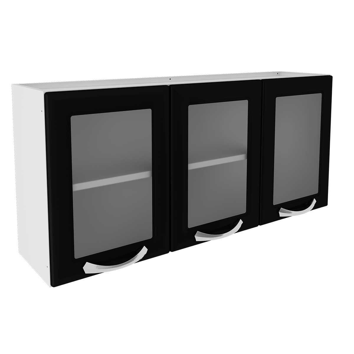 Armário Itatiaia Aéreo Premium IPV3-120 NG Aço Branco/Preto - Armário ...