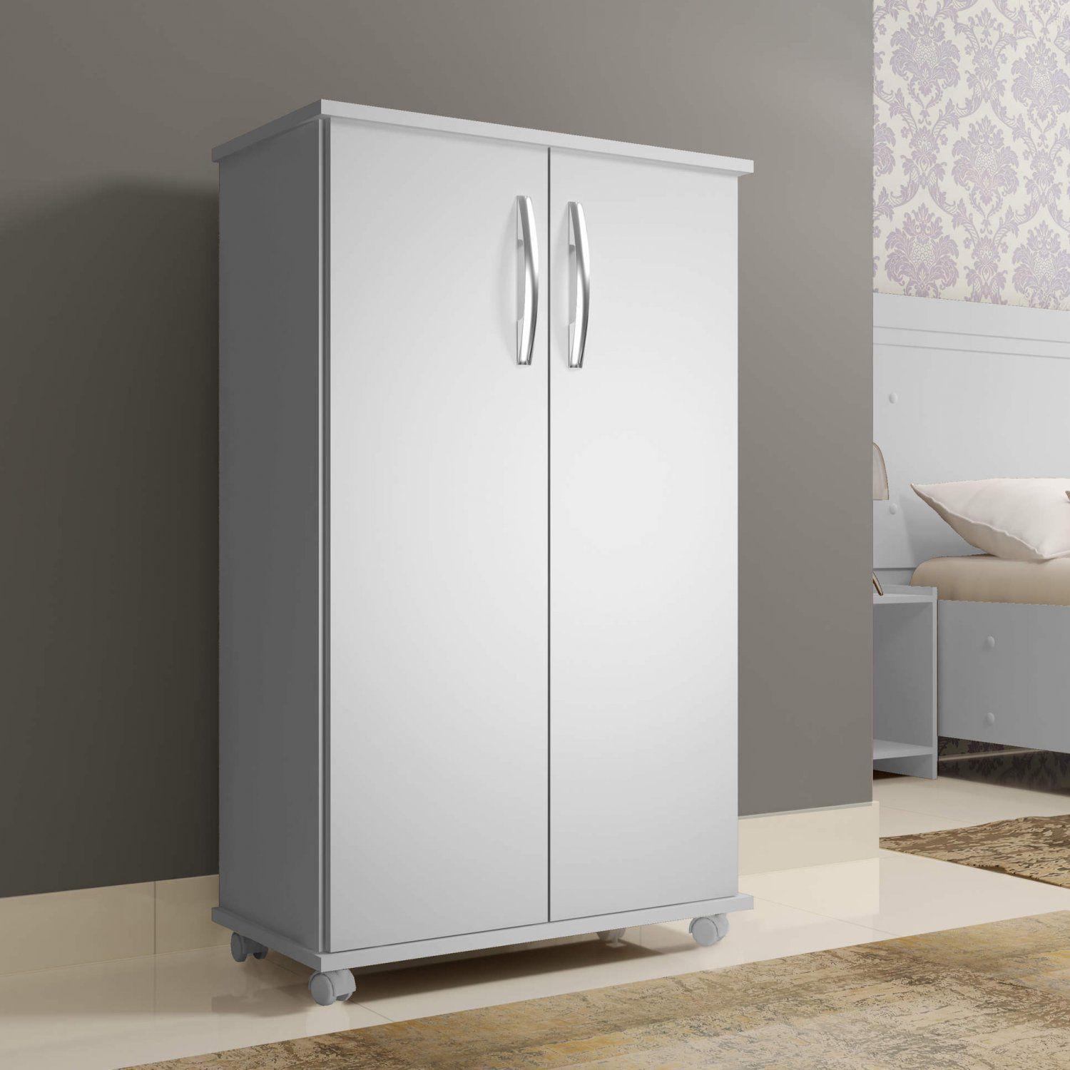 Armário Multiuso 2 Portas 4 Prateleiras Berlim Arte Móveis Branco ...