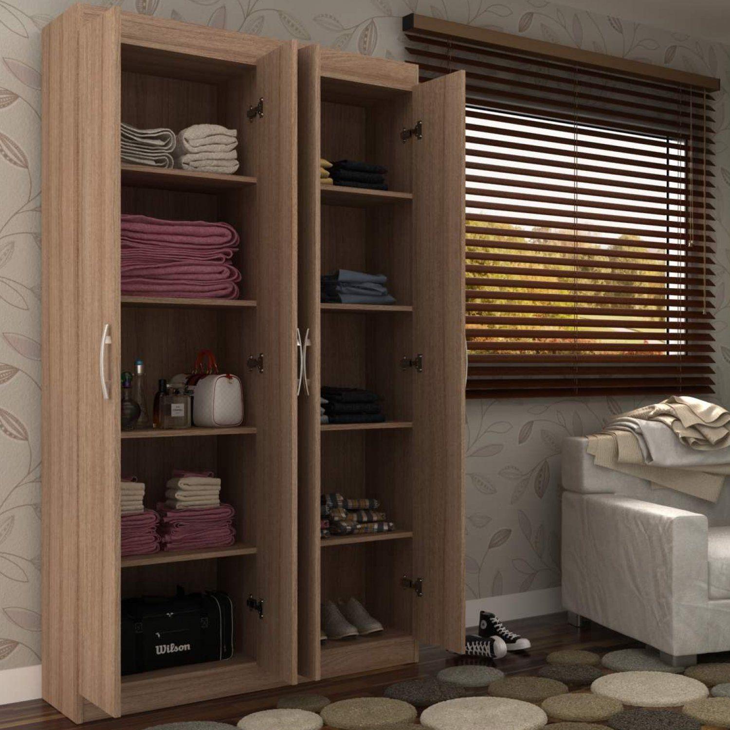 Armário Multiuso 4 Portas 8 Prateleiras Milão Yescasa - Armário ...