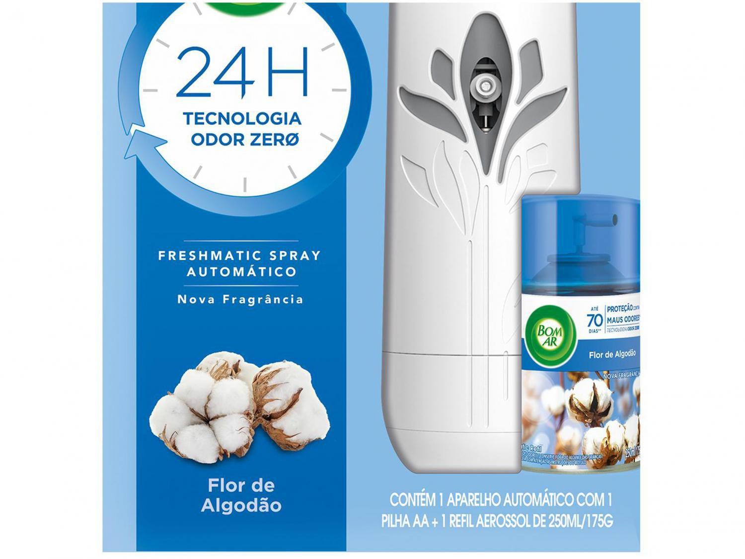 Aromatizador Bom Ar Spray Automático Freshmatic Flor de Algodão com ...