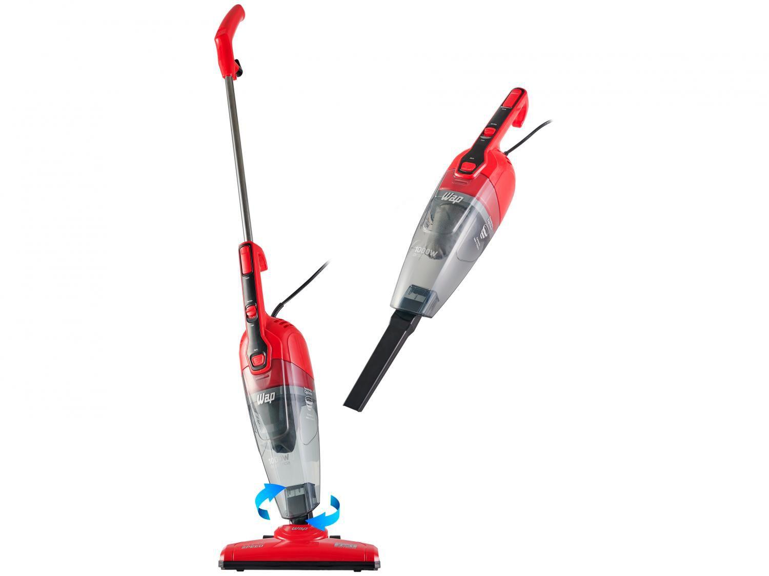 Aspirador de Pó 2 em 1 Wap 1000W Clean Speed Vermelho e Preto