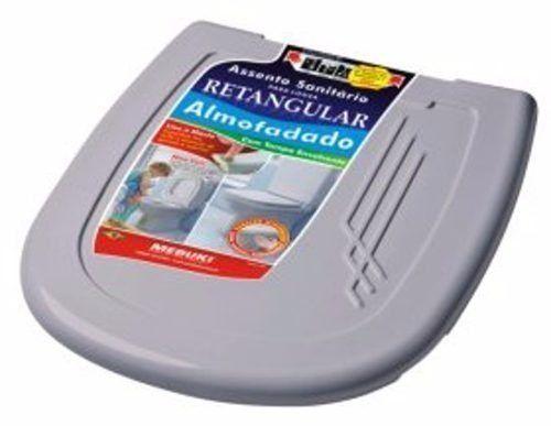 Assento Sanitário Retangular Almofadado Mebuki Cinza - Assento / Tampa ...
