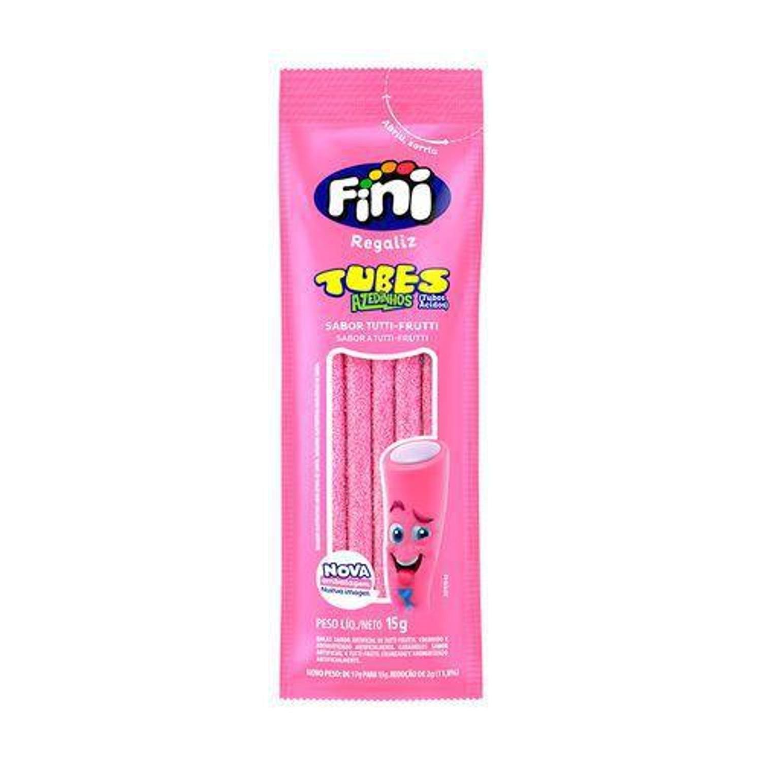 Bala Fini Tubes Azedinho Sabor Tutti-Frutti 15gr Tubos Ácidos de Goma ...