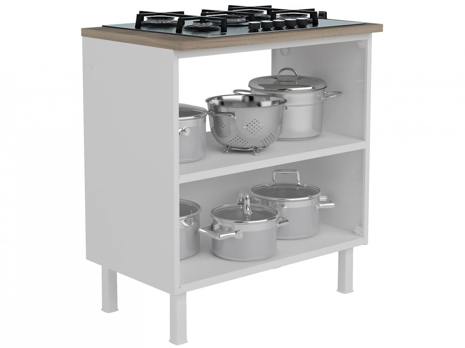 Balcão de Cozinha com Tampo para Cooktop Colormaq 2 Portas Verona Plus