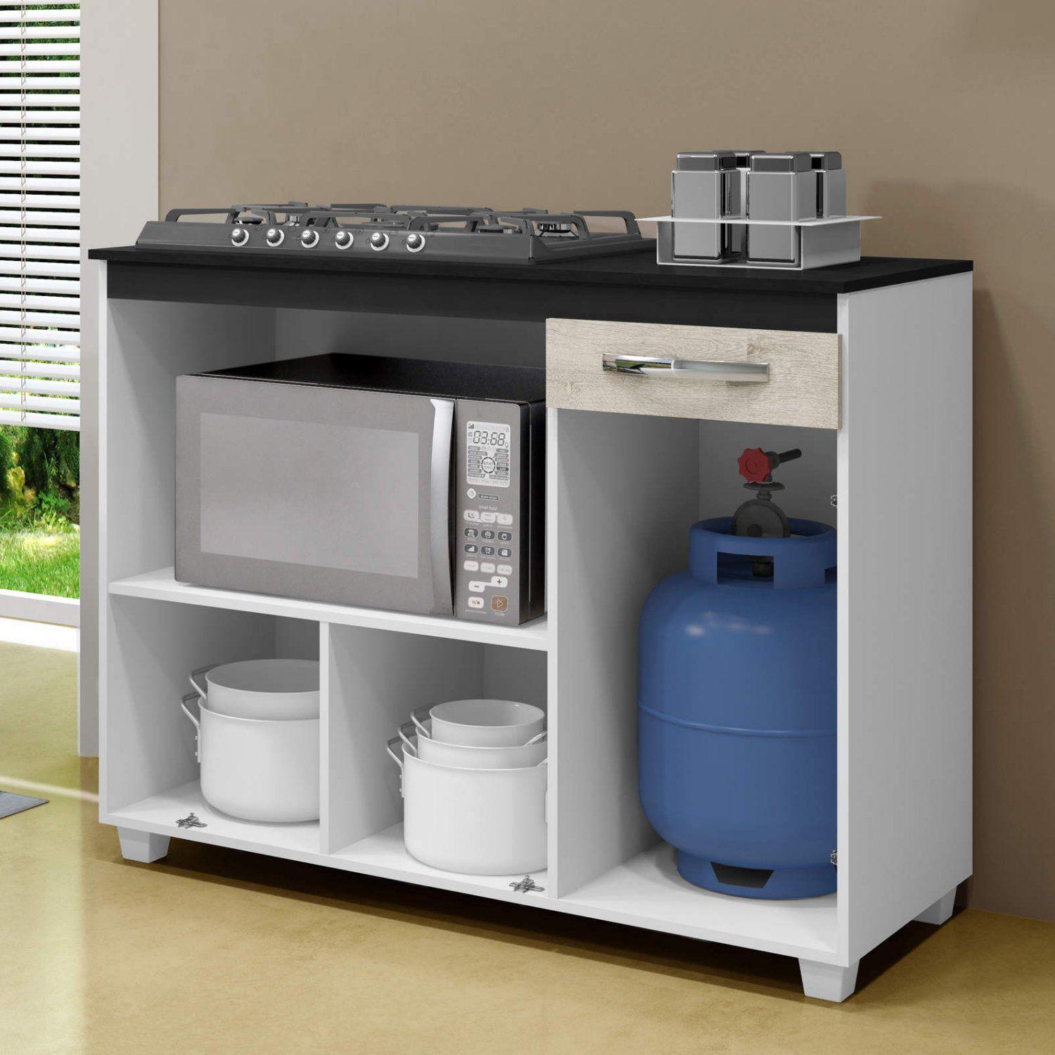 Balcão de Cozinha para Cooktop 5 Bocas 2 Portas 1 Gaveta Cronos Arte ...