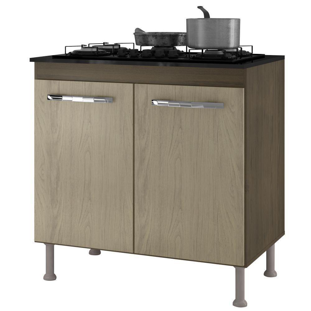 Balcão para Cooktop 5 Bocas 2 Portas Catarina - AJL Móveis - Gabinete ...