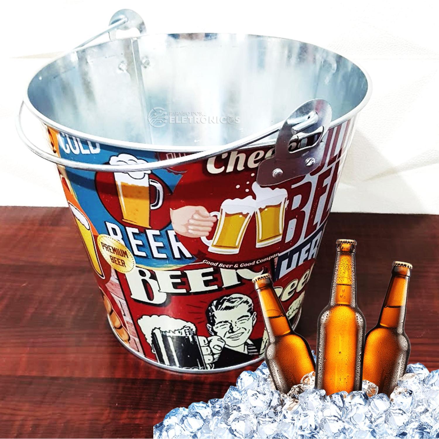 Balde De Gelo 7.6 Litros Personalizado Alumínio Galvanizado Para ...