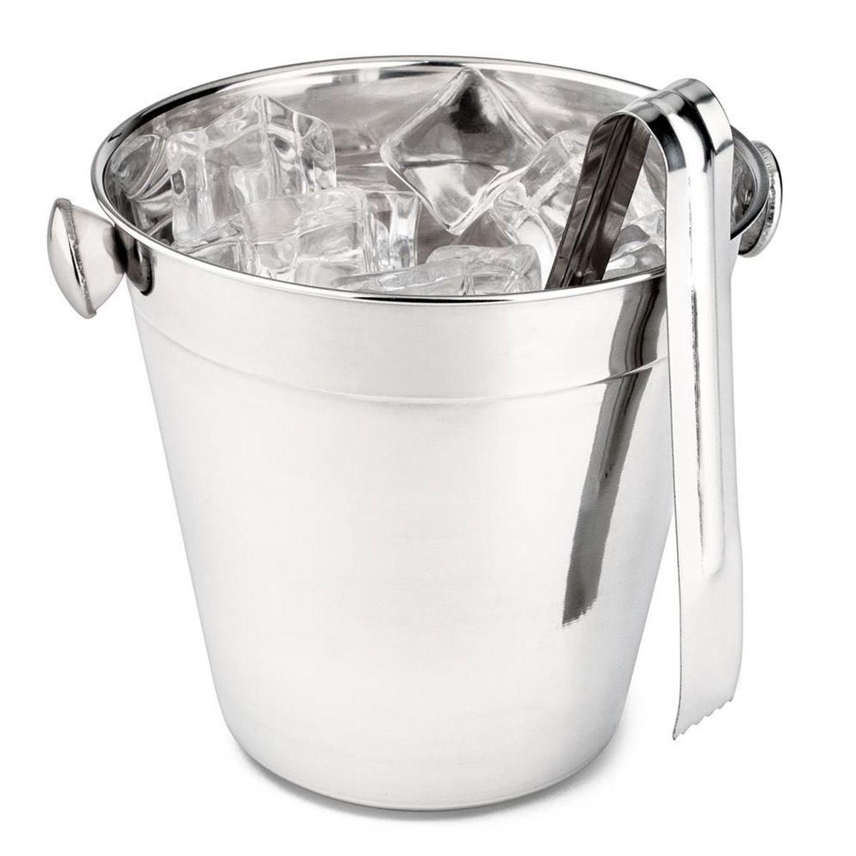 Balde De Gelo Aço Inox Redondo Alça E Pegador 1,5 Litros Bar - Facibom ...