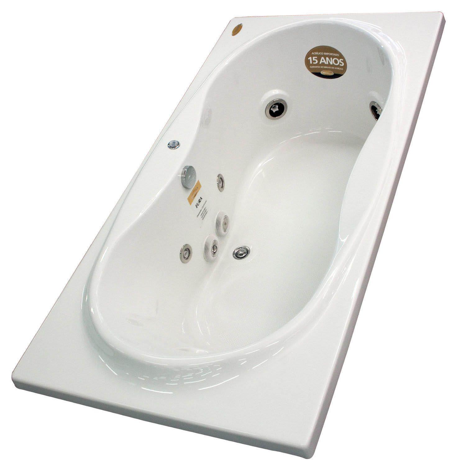 Banheira Hidromassagem Jacuzzi Eura 1,83m x 91cm x 49cm - 08 Jatos ...