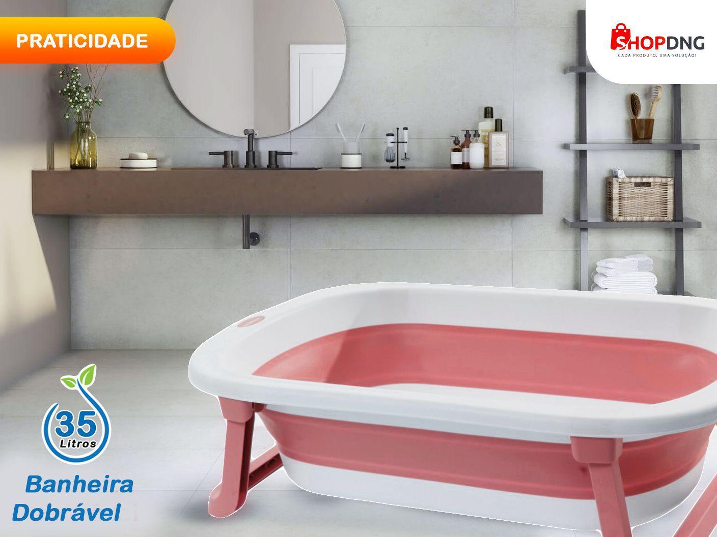 Banheira Ofurô Dobrável Infantil Luxo Grande 35L Linda - Kababy - Ofurô ...