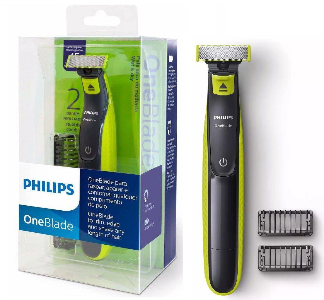 Barbeador Aparador Elétrico Recarregavel Philips One Blade QP2521/10 ...