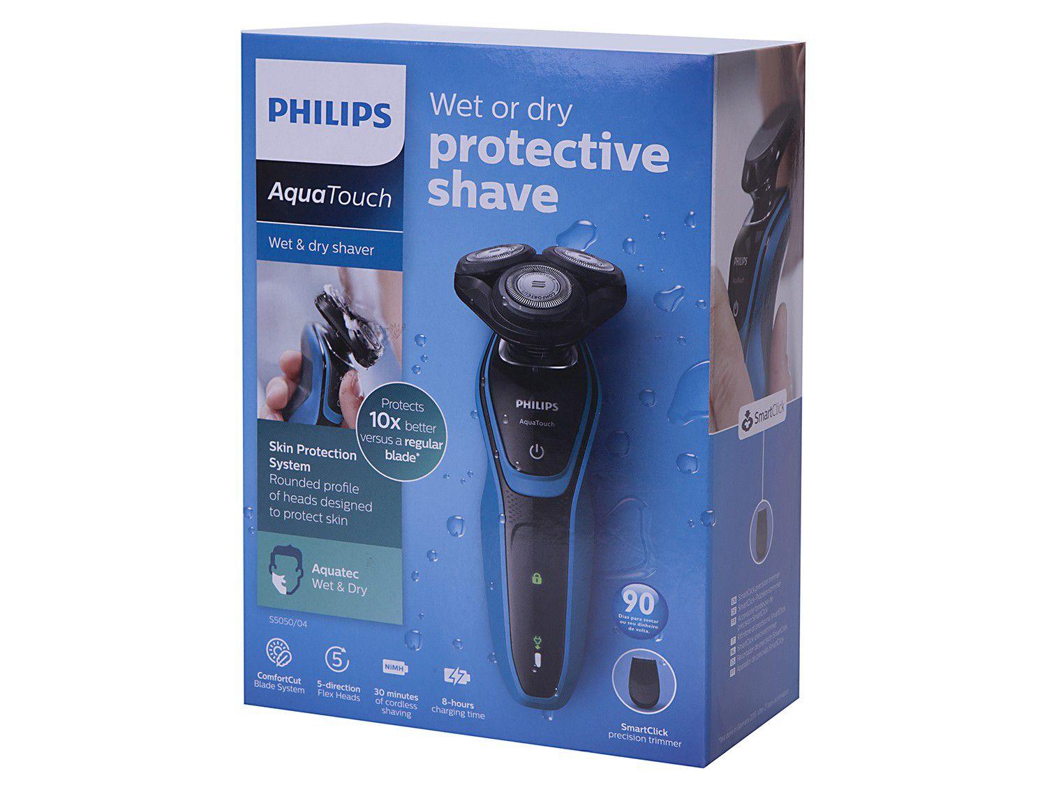 Barbeador Elétrico Philips AquaTouch - Seco e Molhado - Barbeador ...