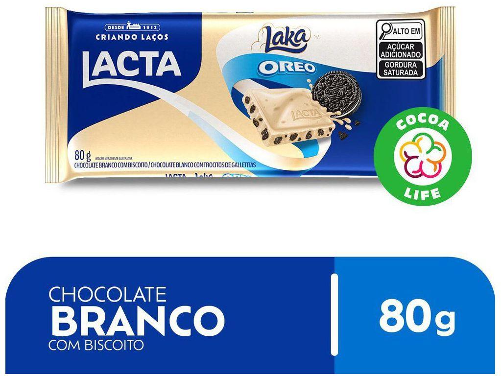 Barra de Chocolate Laka Oreo Branco com Biscoito Oreo 80g - Chocolate ...