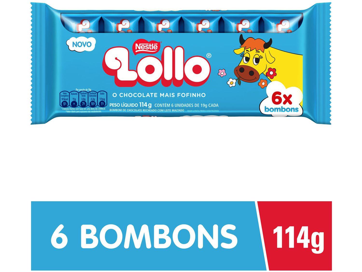 Barra de Chocolate Lollo Flowpack Chocolate Recheado com Leite Maltado ...