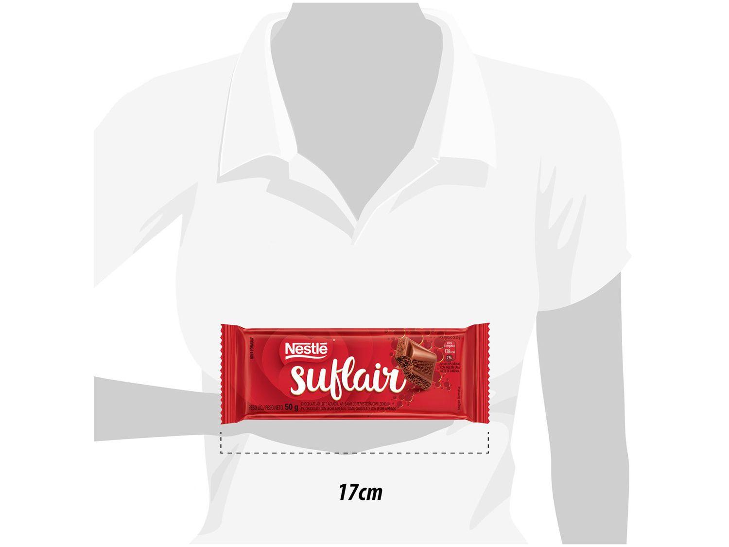 Barra de Chocolate Suflair ao Leite Aerado Display com 20 Unidades de ...