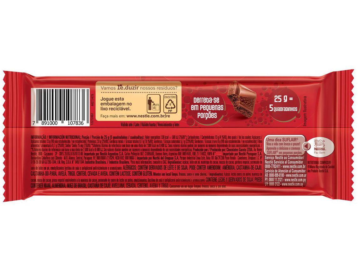 Barra de Chocolate Suflair ao Leite Aerado Display com 20 Unidades de ...
