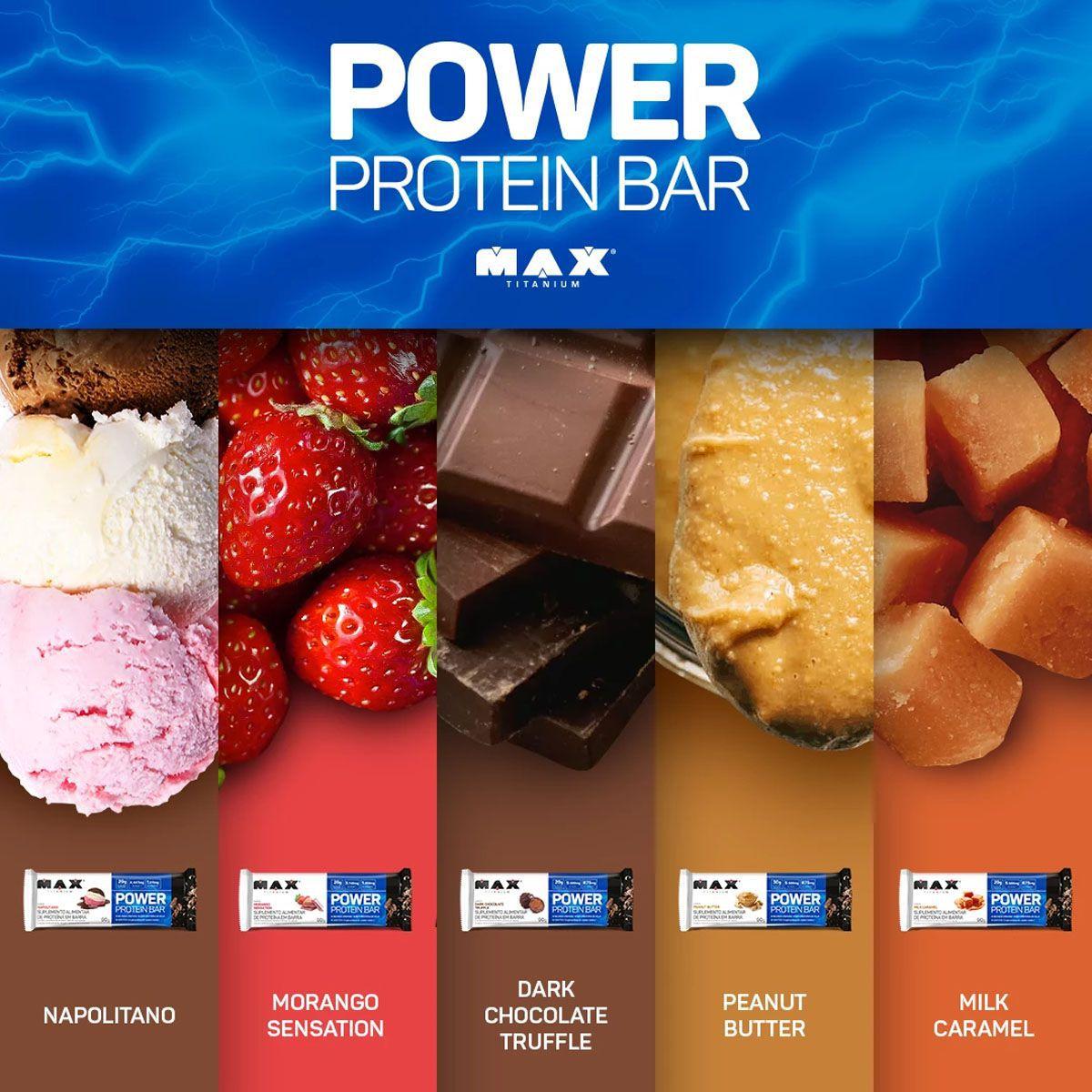 Barra De Proteína Max Titanium Power Protein Bar 8un de 90g - Barra de ...
