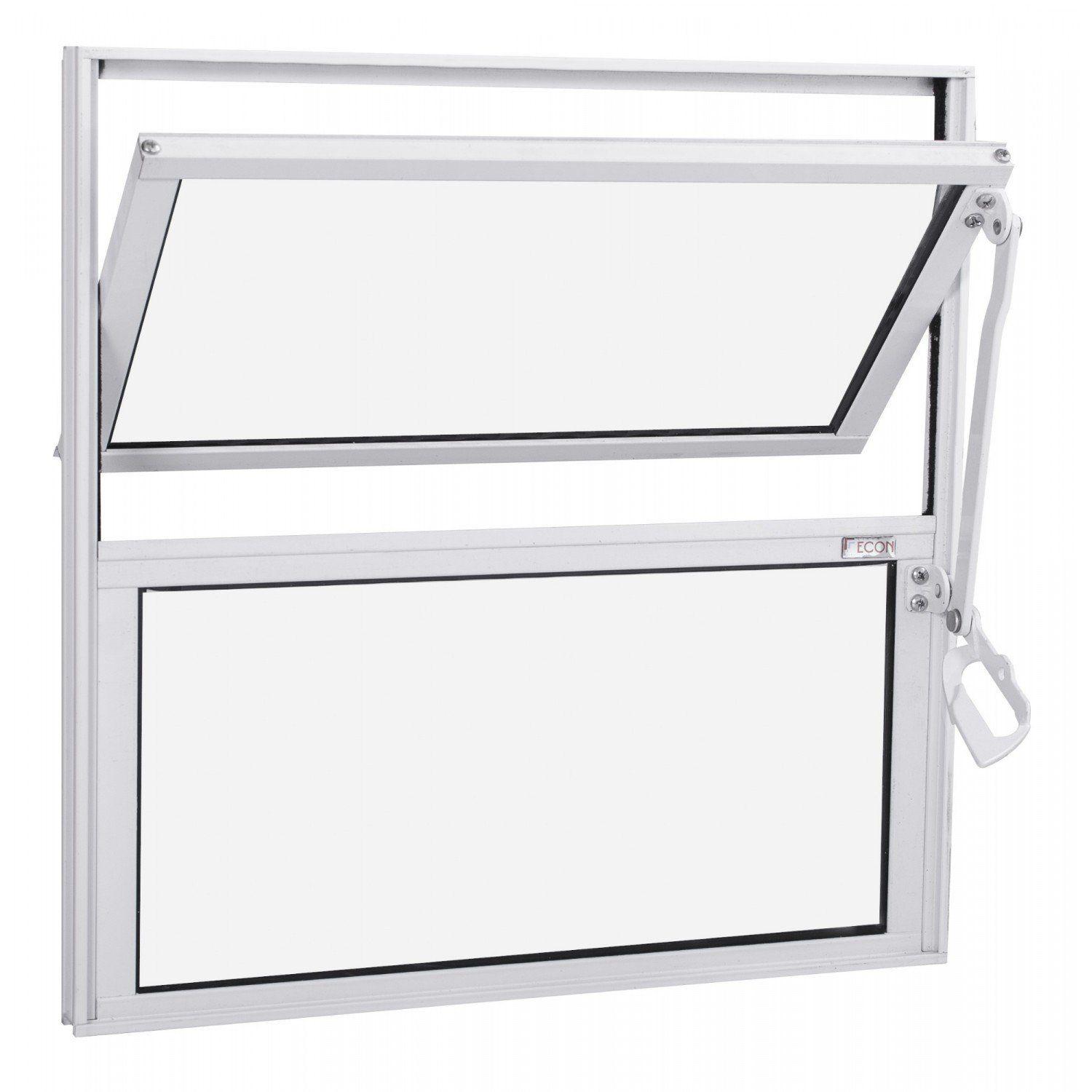 Basculante de Alumínio 2 Folhas 1 Fixa Vidro Mini Boreal Integral Econ ...