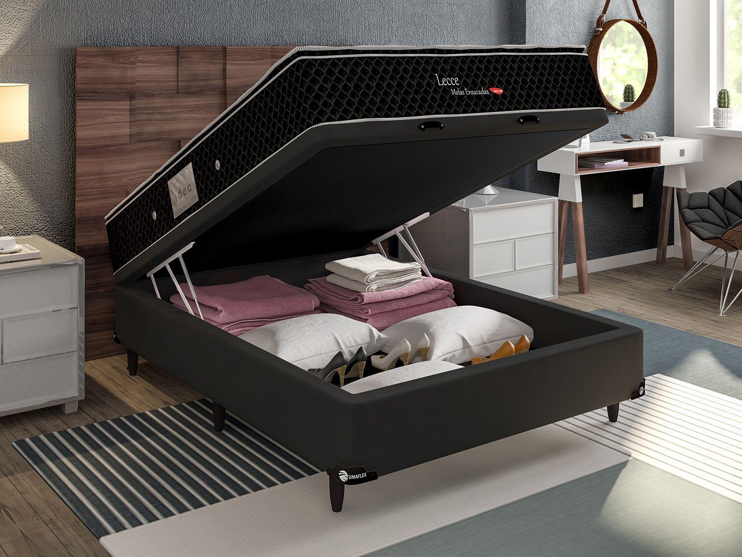 Base Cama Box Casal Umaflex com Baú - 29cm de Altura Facility - Base ...