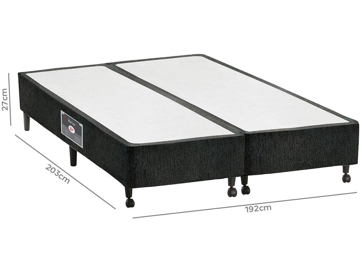 Base Cama Box King Size Castor Bipartido 27x192x203cm de Altura Lux