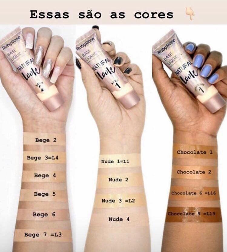 Base líquida natural look bege ruby rose - Base Facial - Magazine Luiza