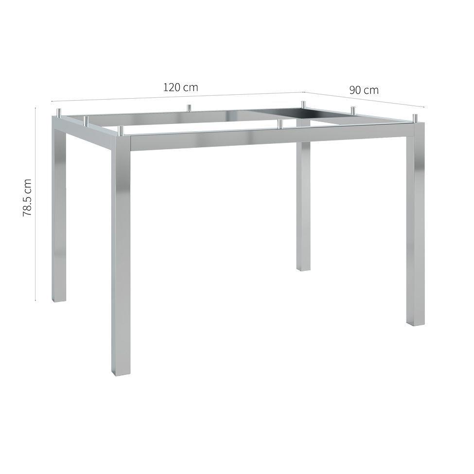 Base para Mesa Retangular Roma Cromada 120 cm - Pozza - Base para Mesa - Magazine Luiza