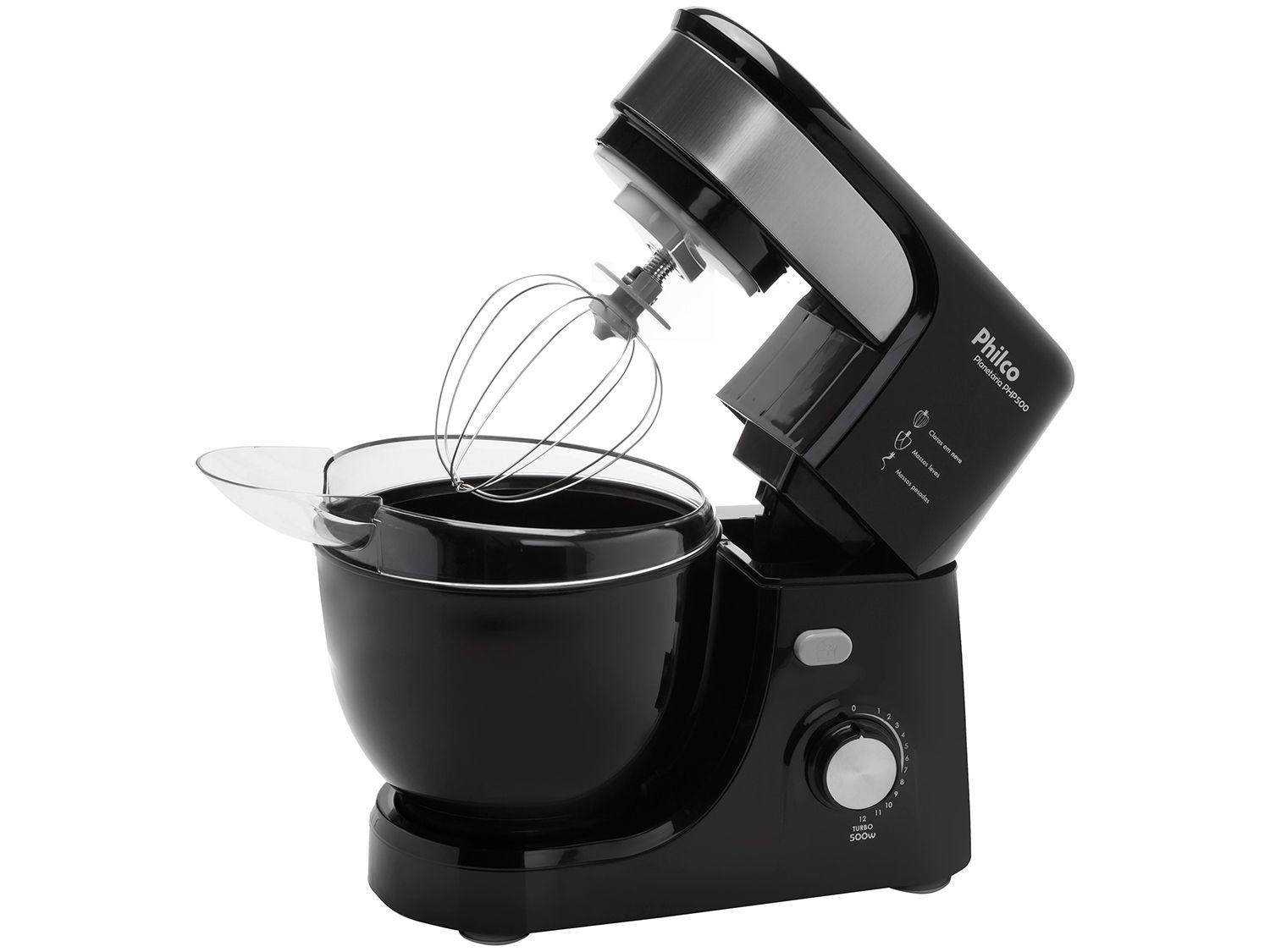 Batedeira Planetária Philco Preta 500W PHP500 Turbo 12 Velocidades