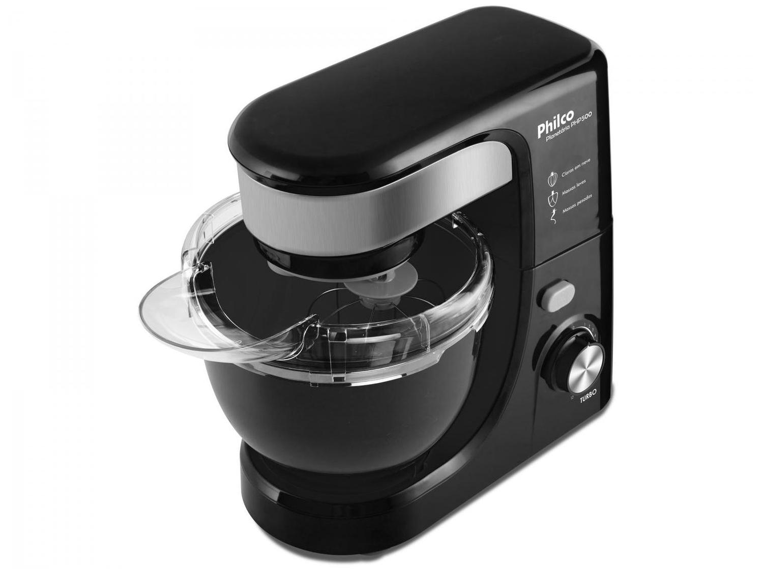 Batedeira Planetária Philco Preta 500W PHP500 Turbo 12 Velocidades