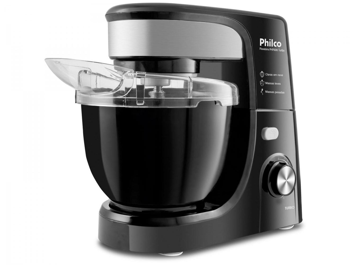 Batedeira Planetária Philco Preta 500W PHP500 Turbo 12 Velocidades