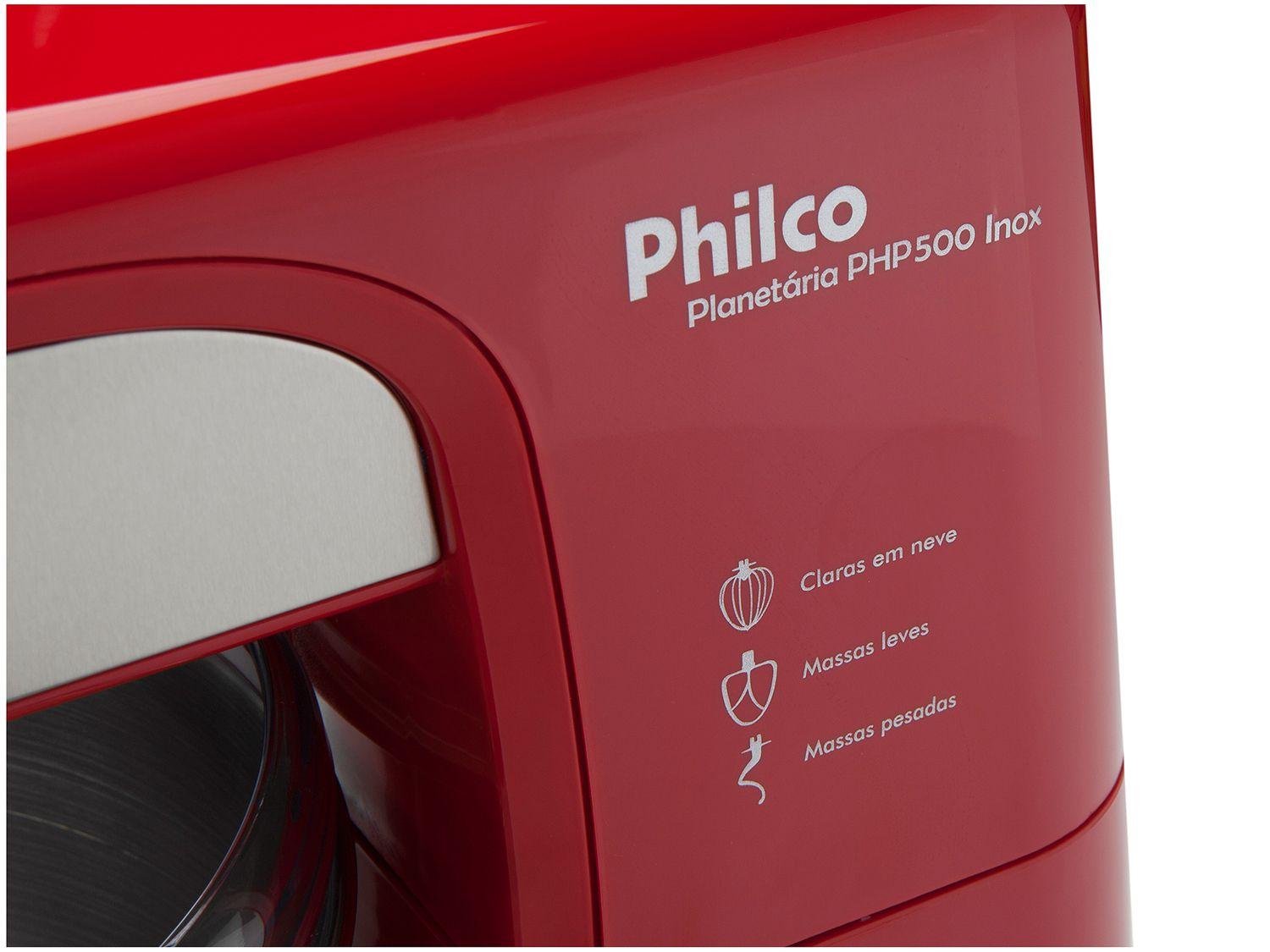Batedeira Planetária Philco Vermelha 500W - PHP500 Turbo 12 Velocidades - Batedeira Planetária ...