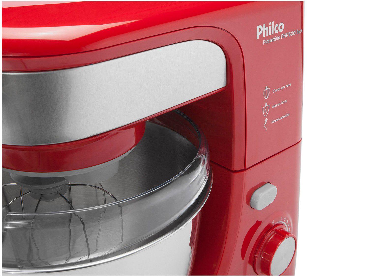 Batedeira Planetária Philco Vermelha 500W - PHP500 Turbo 12 Velocidades - Batedeira Planetária ...