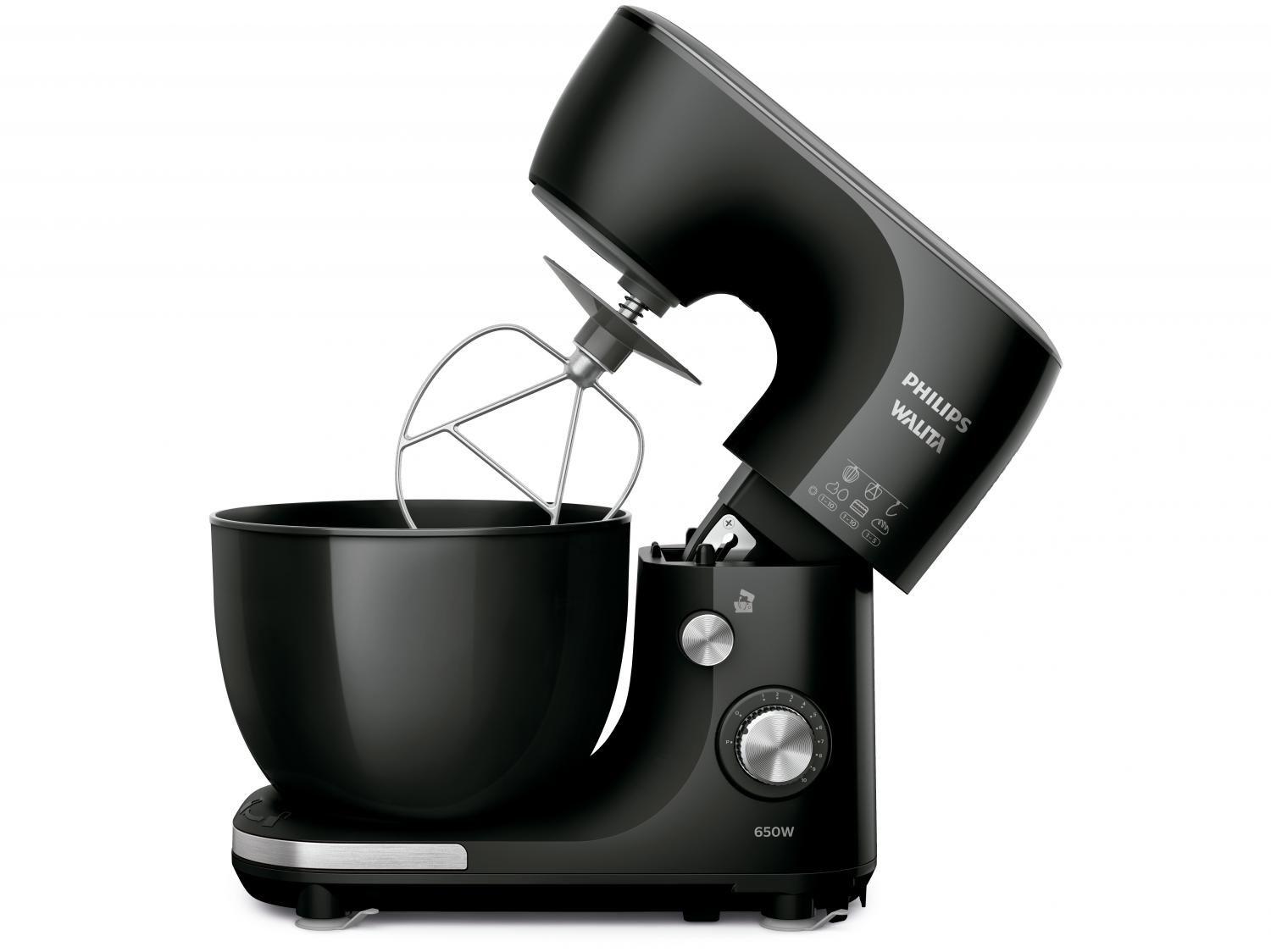 Batedeira Planetária Philips Walita Preta 650W - RI7912 10 Velocidades com Tigela - Batedeira e ...